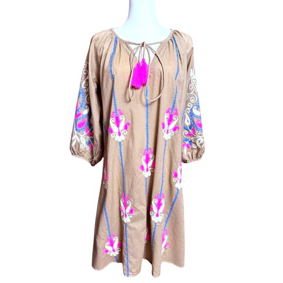 Debbie Katz | Dresses | Debbie Katz Floral Embroidered Tunic Dress Size ...